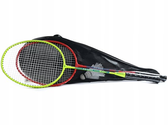 Badmintonset: 2 rackets, 2 shuttles en tas - Leuk buitenspel | bol
