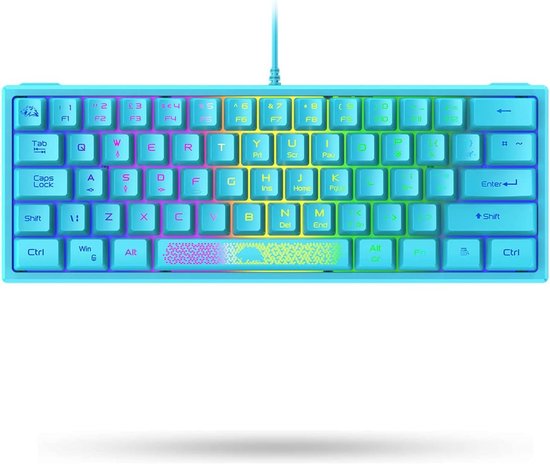 Compact 60% Mechanisch Gaming Toetsenbord UK Layout - RGB Verlicht - 62 ...