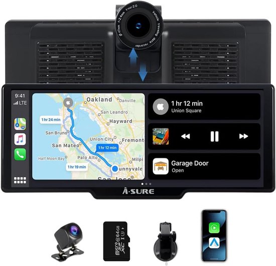 Draagbaar Auto Scherm 9,26 inch met Draadloos CarPlay & Android Auto ...