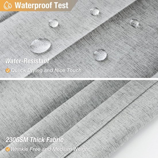 Waterdicht Grijs Douchegordijn 170 x 177,8 cm - Paneel met 14 Metalen ...