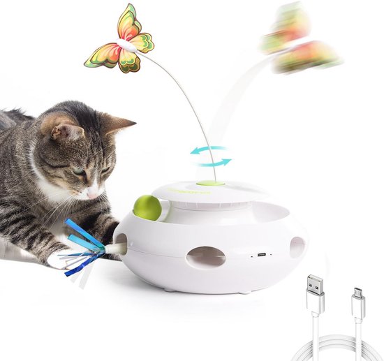 Interactief Katten Speelgoed met Vlinder en Rollende Ballen voor Binnen ...