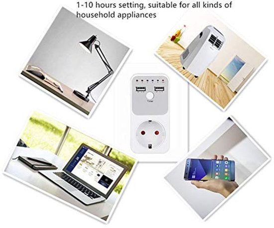 KARZO - Countdown Timer Socket, 180~260V 16A USB Slimme Digitale ...