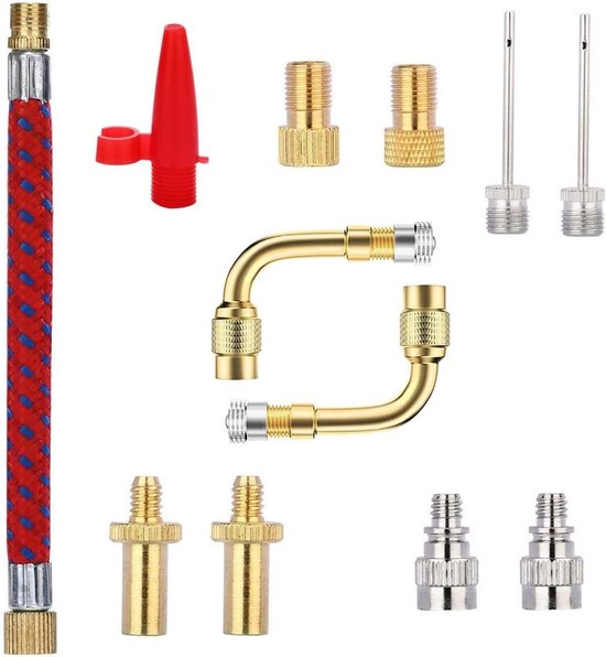 12 Delige Fietsventiel Adapter Set voor alle Fietspompen AV DV SV | bol