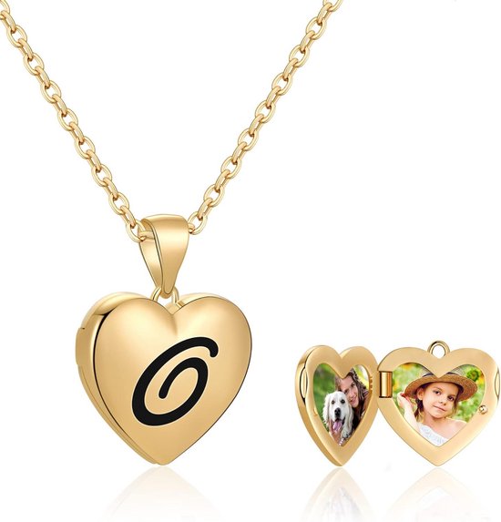 Medaillon Ketting met Foto - Hartvormig en Verguld | bol