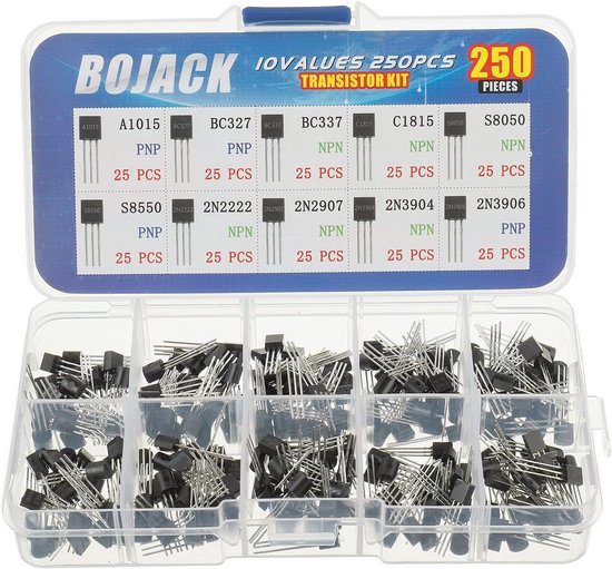 Assortiment van 10 krachtige PNP en NPN power-transistors - 250 stuks ...