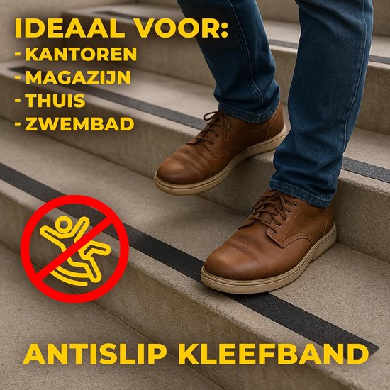 Antislip Plakband met Fluorescerende Strepen - 2m x 5cm - Griptape voor ...