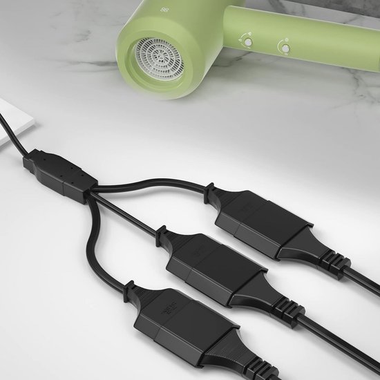 Extension kabel 2 meter met Europlug en 3-in-1 Type C | bol