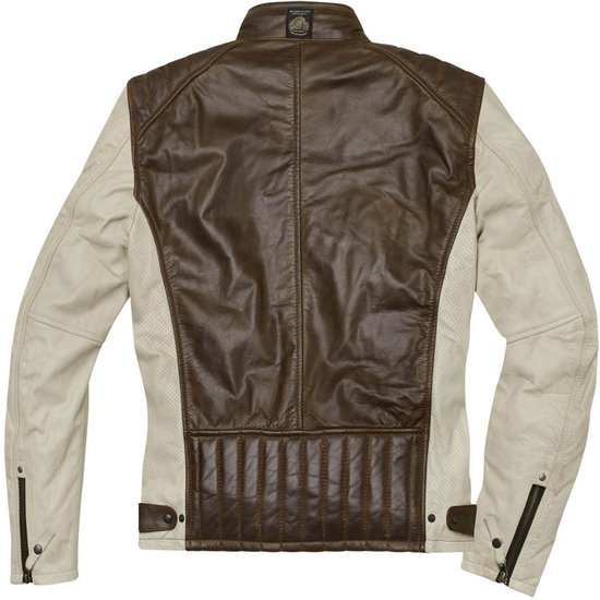 Black-Cafe London Toronto Wit Donkerbruin Leren Motorjas - Maat 54 ...