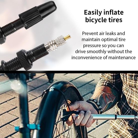 Slank 54 mm Tubeless MTB Ventiel - Universeel Fietsventiel met 2 Doppen ...