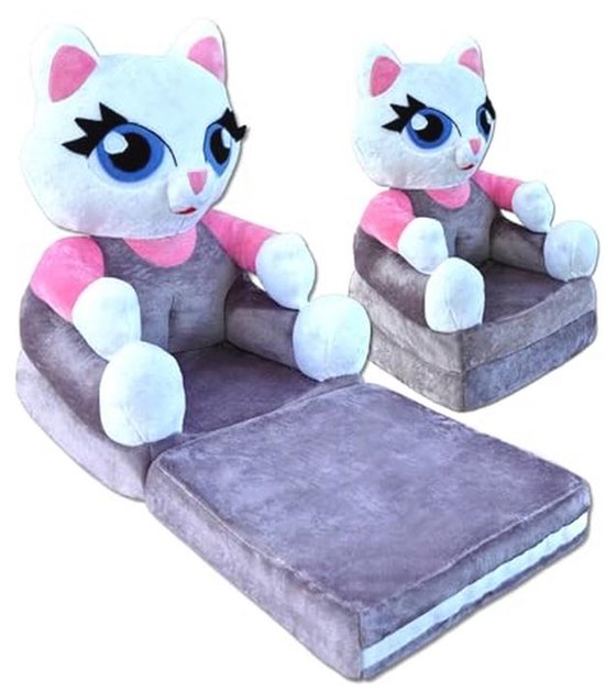 Kinderfauteuil 2 in 1 - Zachte Mini Stoel voor Kinderen - Uitklapbare ...