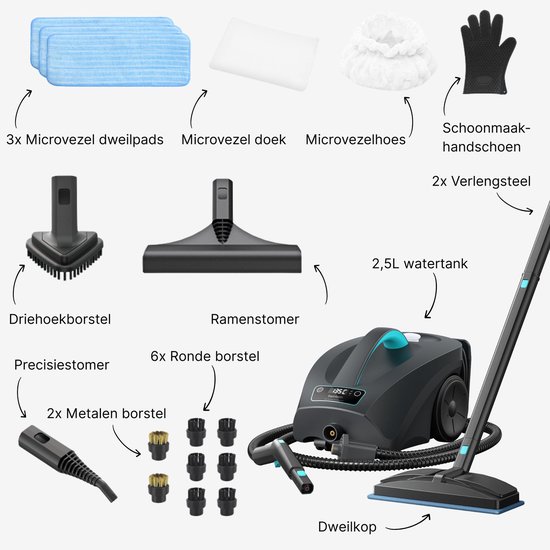 Sophitech Stoomreiniger - 30s Opwarmtijd - 2600W - 140°C ...