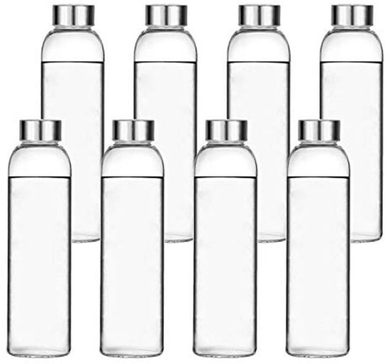 Glazen Waterflessen 16 oz - Lekvrije Roestvrijstalen Doppen ...