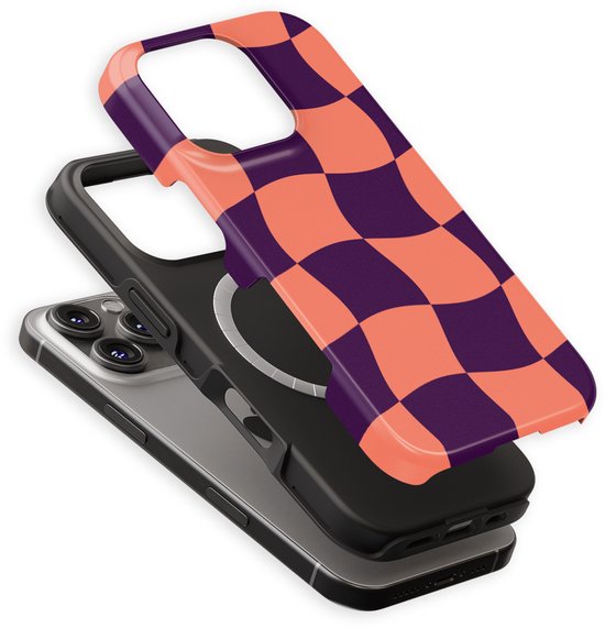 Checkered Warp Hoesje geschikt voor iPhone 16 Pro Max | Geschikt Voor ...