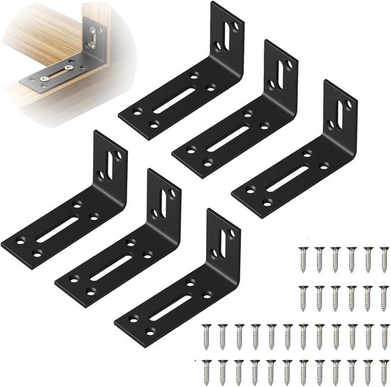 6 stuks hoekverbindingen - zware hoek - metalen hoek 8 x 4 cm - stalen ...