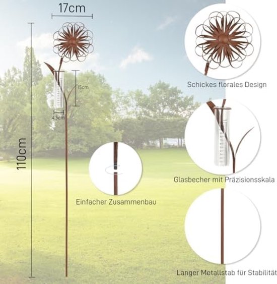 ST TRADİNG Pluviomètre de Jardin avec Design de Tournesol - Mesure des ...