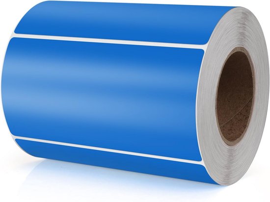 500 Blauwe Rechthoekige Stickers Rol - Zelfklevend Etiket 100x50mm ...