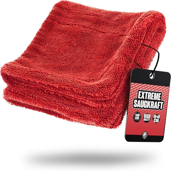 Extra Grote Rode Droogdoek Auto Motorfiets Fiets 1400 g/m² Krasvrij | bol