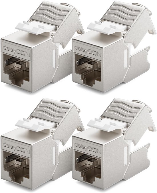 4x Mini Keystone Jack CAT 6a Module Kort 30mm STP RJ45 Connector voor ...