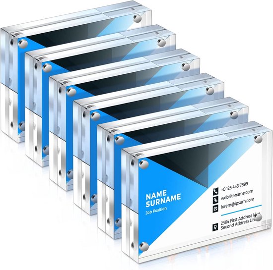 Set van 12 Acryl Naamkaart Houders - 2.5x3.5 Inch, Dubbelzijdig ...