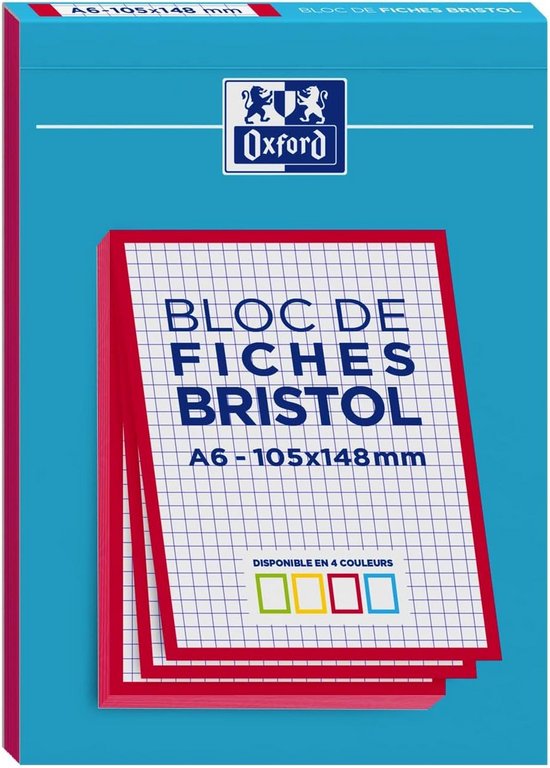 Set van 30 Geruite Indexkaarten A6 Rood Gecertificeerd Papier | bol