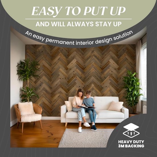 Geclaimd Houten Muurplank Herringbone Patroon - 7.5 cm Breed - Unieke ...