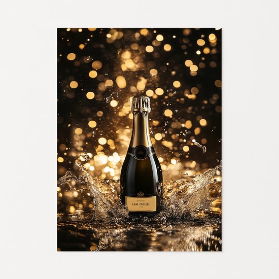 Champagne wanddecoratie – moderne poster – design posters – 60x90 cm | bol