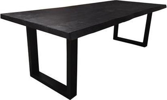 Teakea - Ultimo Live-edge dining table 160x90 - top 5 - Black | bol
