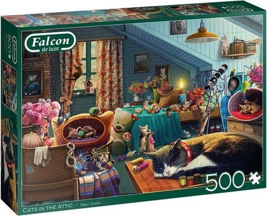 Falcon puzzel Cats in the Attic - Legpuzzel - 500 stukjes | bol.com