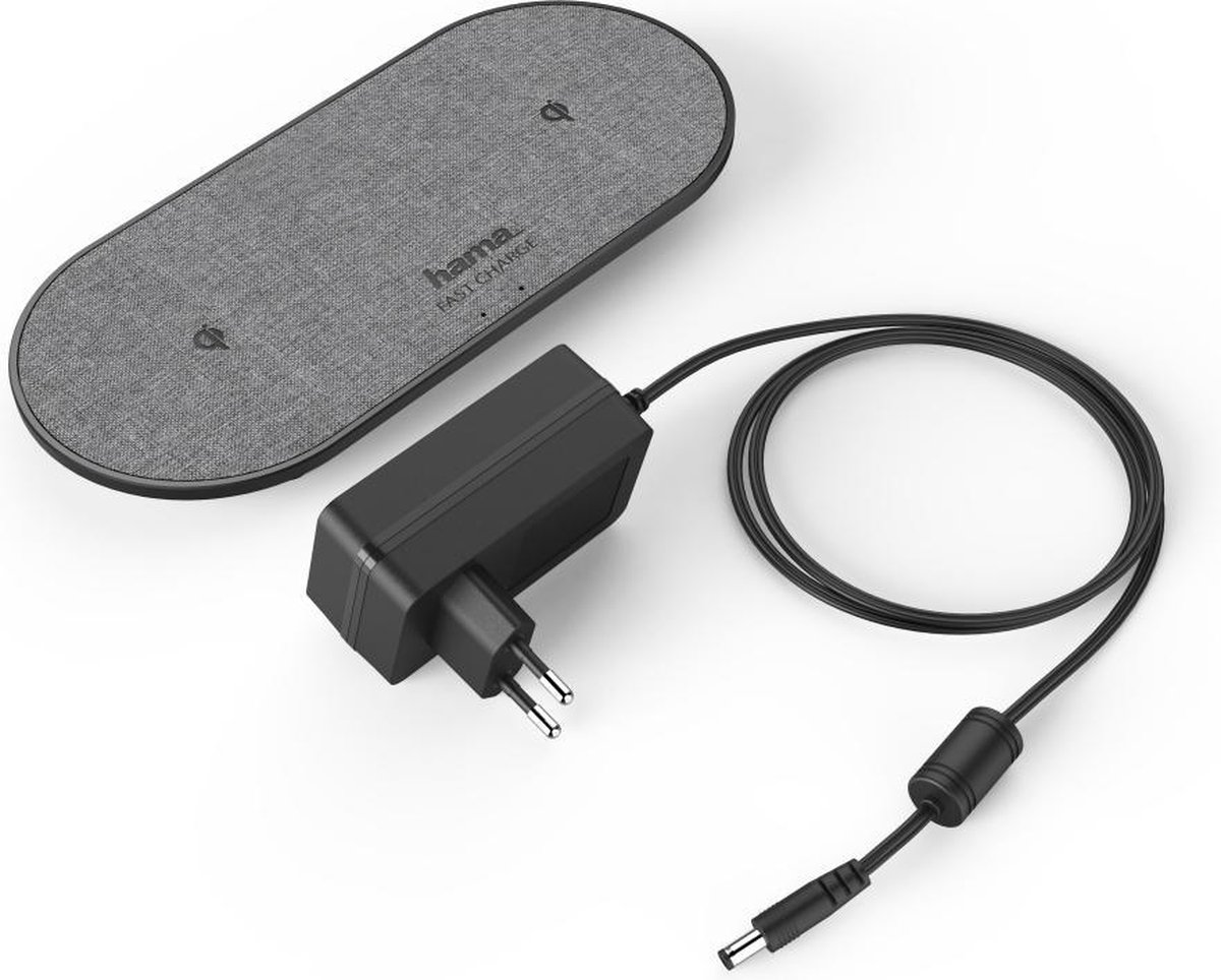 Hama Draadloze Oplader QI-FC10 DUO - Zwart | bol.com