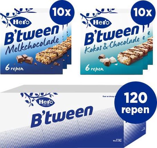 Hero B'tween Mueslirepen - Mega Voordeel Box - Tussendoortjes ...