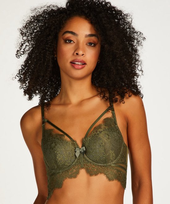 Hunkemöller Dames Lingerie Voorgevormde longline beugel bh Marilee - Groen - maat E75 | bol