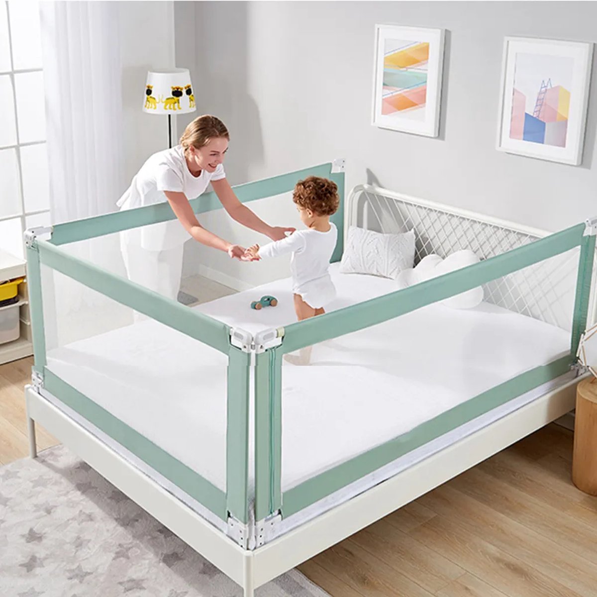 Bedhekje - Bedhek - Bedrand - Bedrail - bedrek - 200x95cm - Groen | bol.com