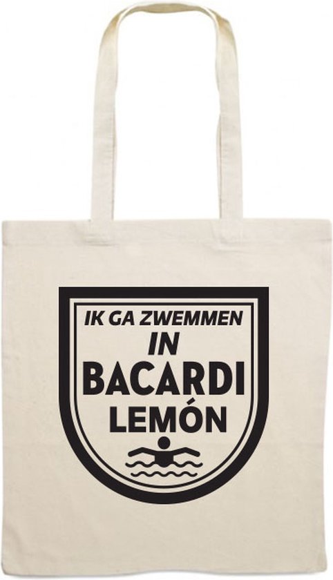 Ik ga zwemmen in Bacardi Lemon | canvas | canvastas | Tas | Bedrukt | bol.com