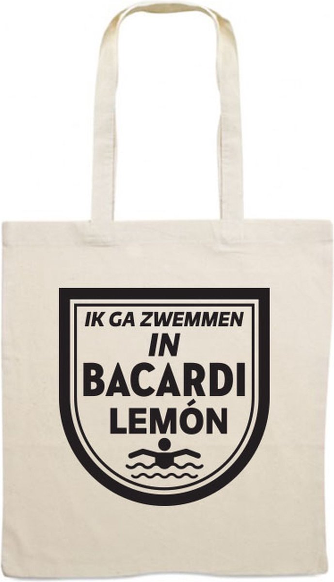 Ik ga zwemmen in Bacardi Lemon | canvas | canvastas | Tas | Bedrukt | bol.com