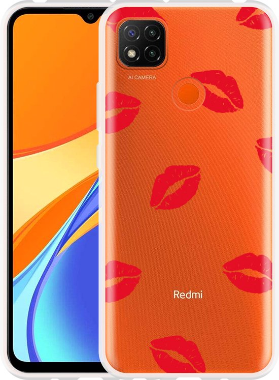 Xiaomi Redmi 9C Hoesje Red Kisses - Designed by Cazy | bol.com
