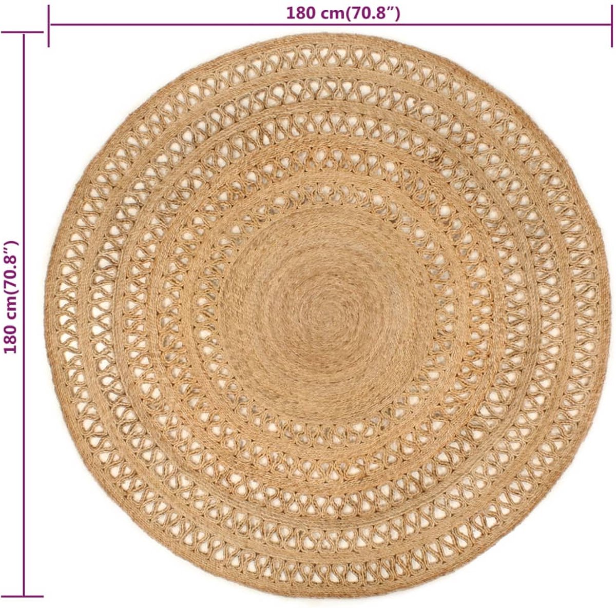 Maison Exclusive - Tapijt rond 180 cm gevlochten jute | bol.com