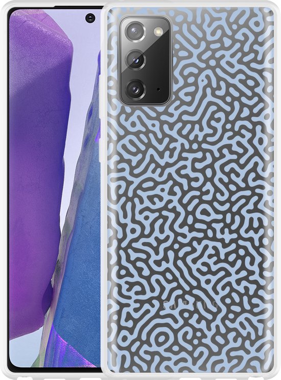 Samsung Galaxy Note 20 Hoesje Blauwe Doodle - Designed by Cazy | bol