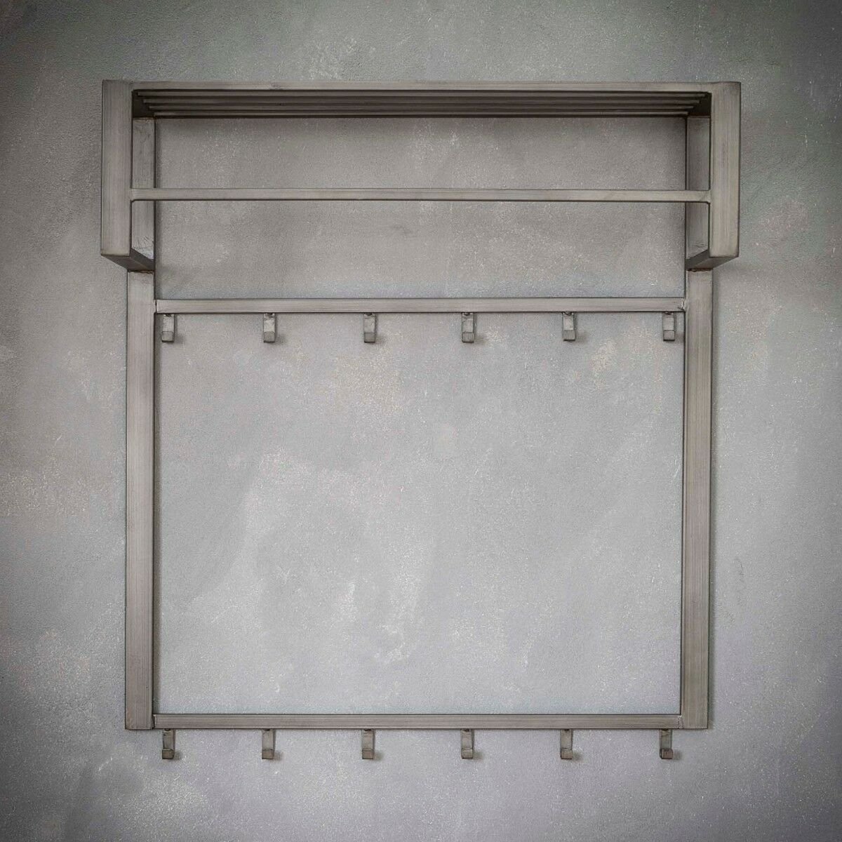 Industry kapstok 2x6 haken/roede met hoedenplank | bol.com