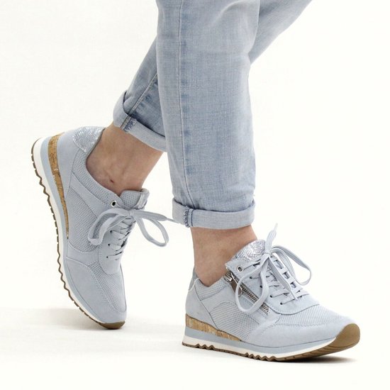 Marco Tozzi dames sneaker - Licht blauw - Maat 43 | bol.com