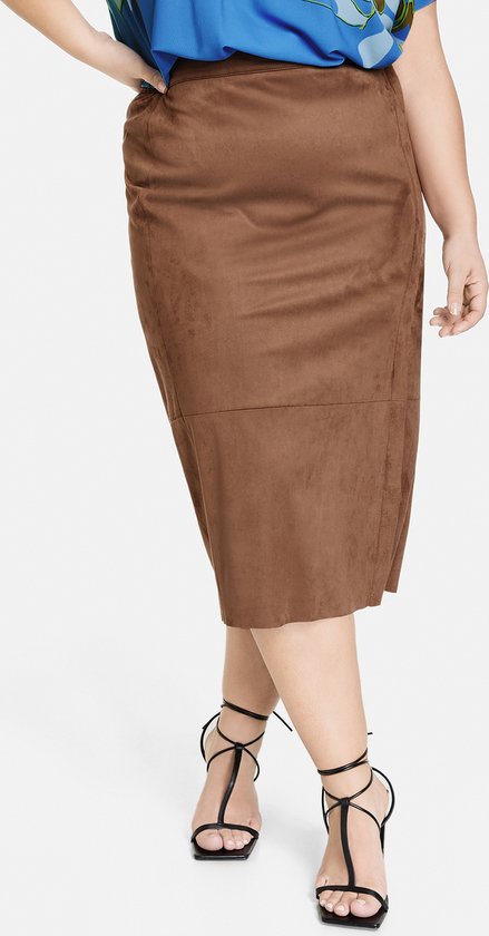 SAMOON Dames Midirok Mocca Brown-56 | bol.com