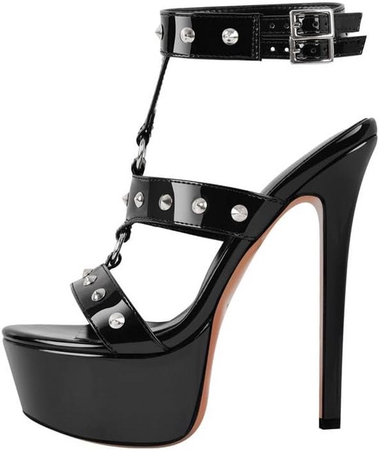Dames Stilettosandalen met Hoge Hakken en Klinknagels voor een Stoere ...