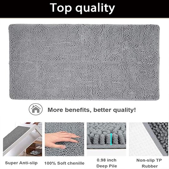 Extra Grote Badmat 80x160 cm - Ultrazachte Chenille Antislip ...