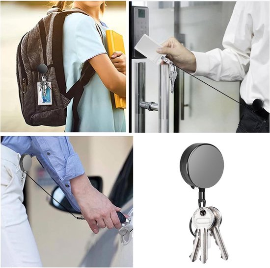 Pull-Out Key Chains - ID Card Holder - Pull-Out Metal Retractable Key ...