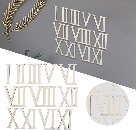 Romeinse Cijfers Houten Decoraties Patch Craft Klok Nummers Sticker ...