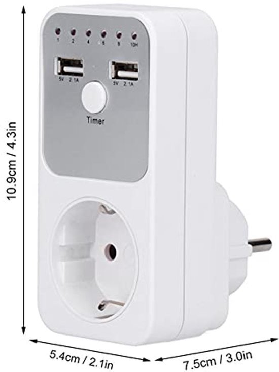 KARZO - Countdown Timer Socket, 180~260V 16A USB Slimme Digitale ...