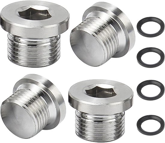 4x Blinde Stop 1/8 Inch Binnenzeskant met Vorkring - Koolstofstaal ...