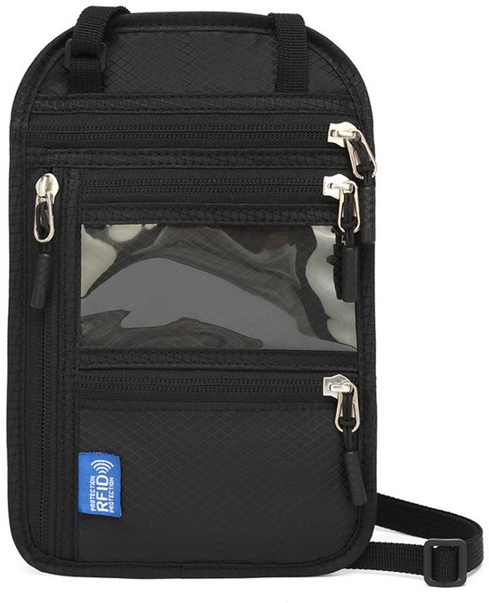 Paspoorthouder, RFID-afschermingstechnologie, verstelbare nekband ...