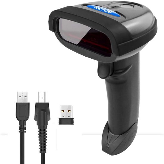 Draadloze Barcode Scanner 2-in-1 | 2.4G & USB | 1D Laser Handscanner | Oplaadbaar voor... | bol