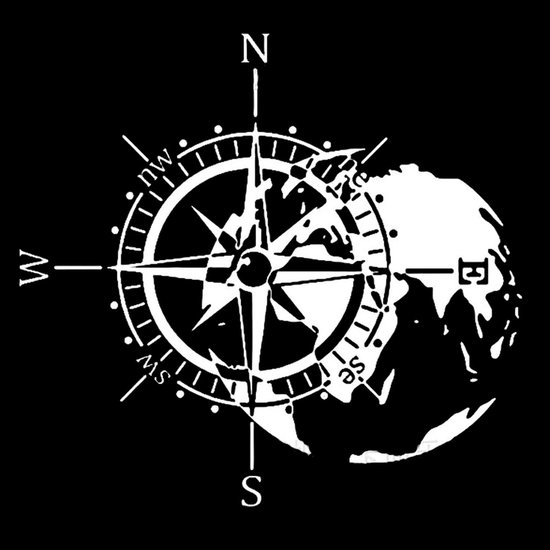 Grote Kompas Sticker voor Auto, Motor, Caravan en Camper - Offroad en ...