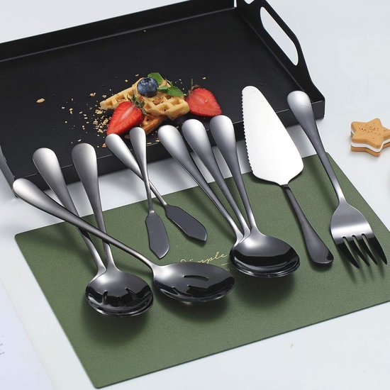 Zwarte Opscheplepels Set - 10 Stuks met Opscheplepels, Schuimspanen ...